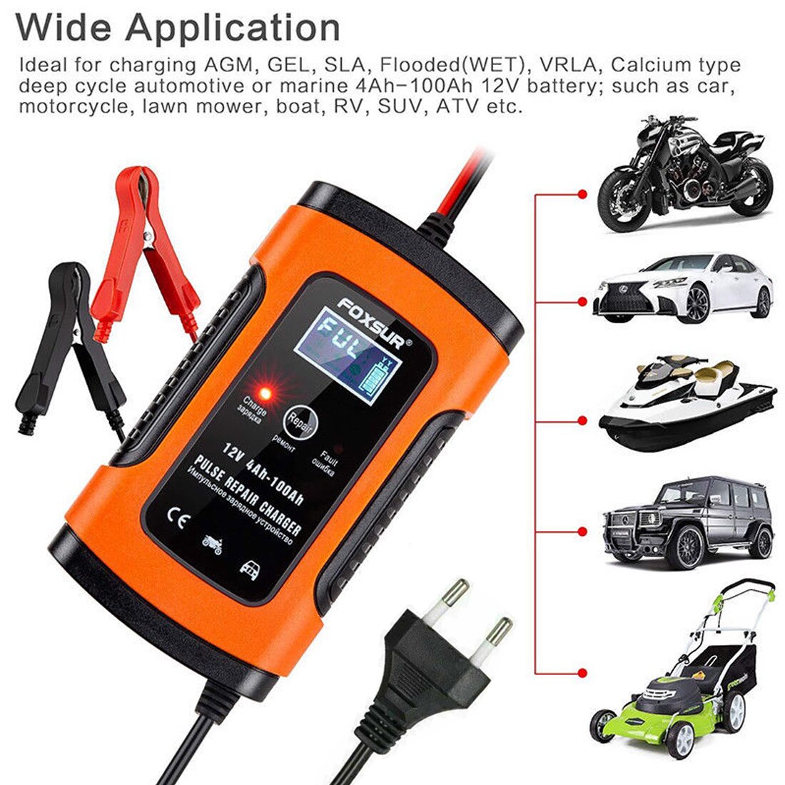 Automatische Auto Acculader 12V 6A Intelligente Sn... – Grandado