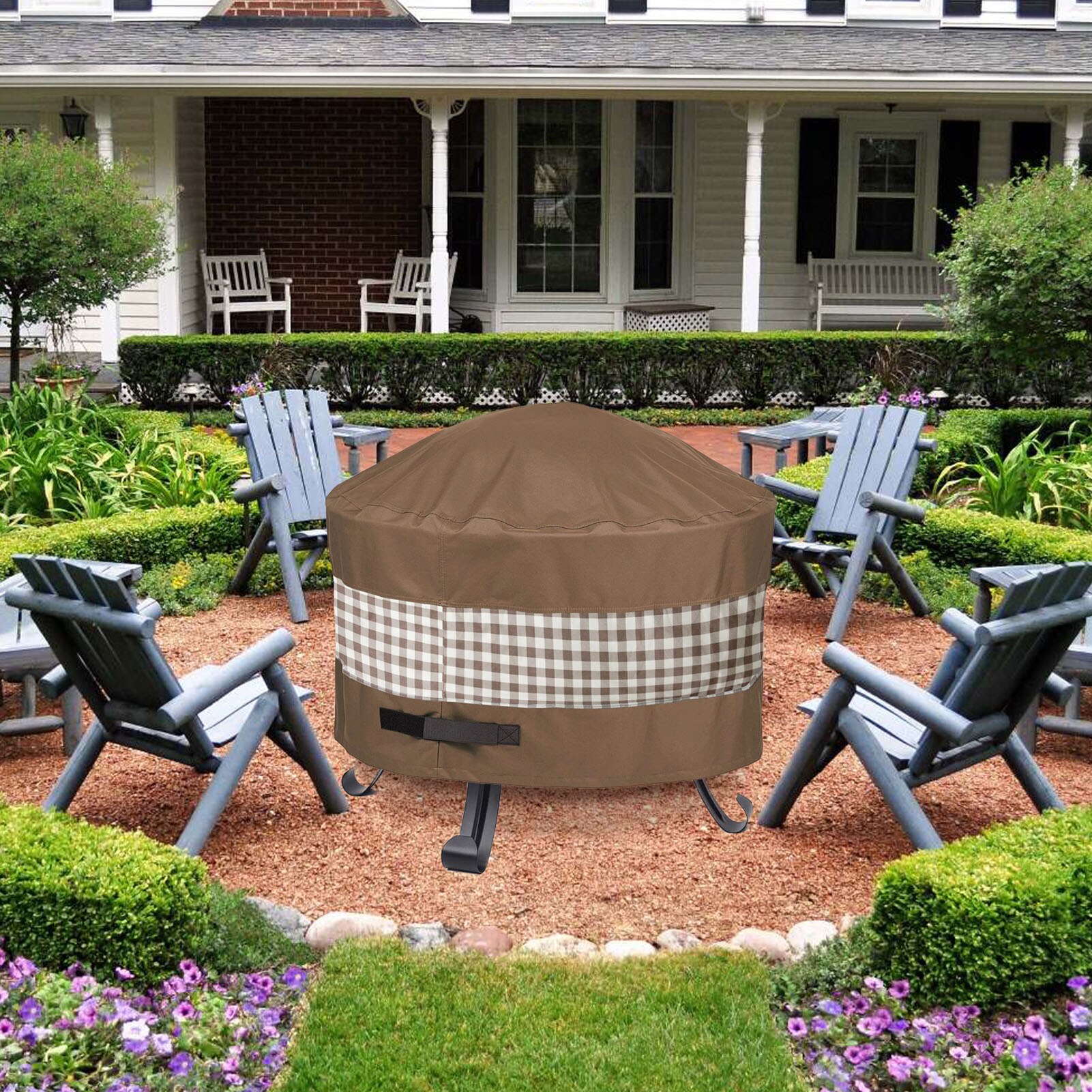 Round Brazier Cover Fire Pit Stove Cover Furniture... – Grandado