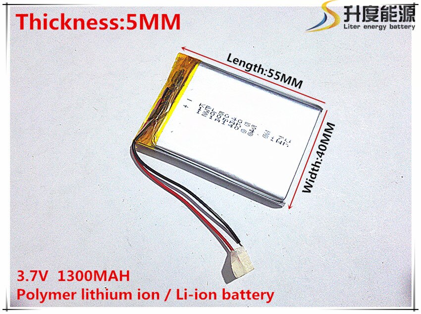 3.7V 1300mAh 504055 Lithium Polymer Li-Po li ion R... – Grandado