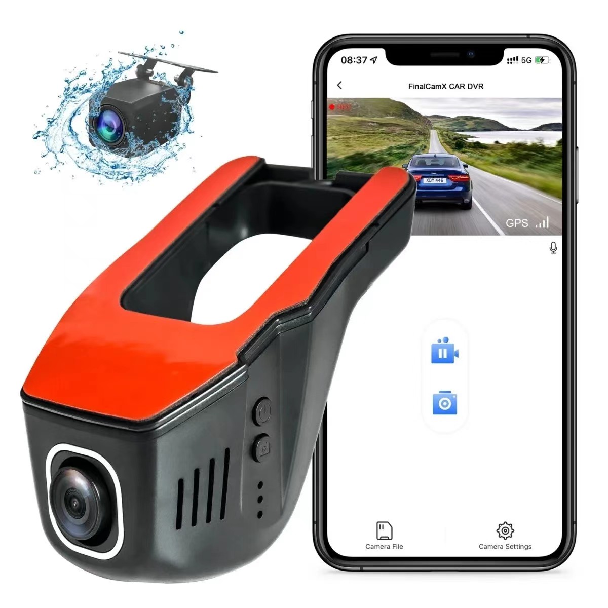 U-type hidden 2 camera 4K 2160P WiFi car DVR dashc... – Grandado