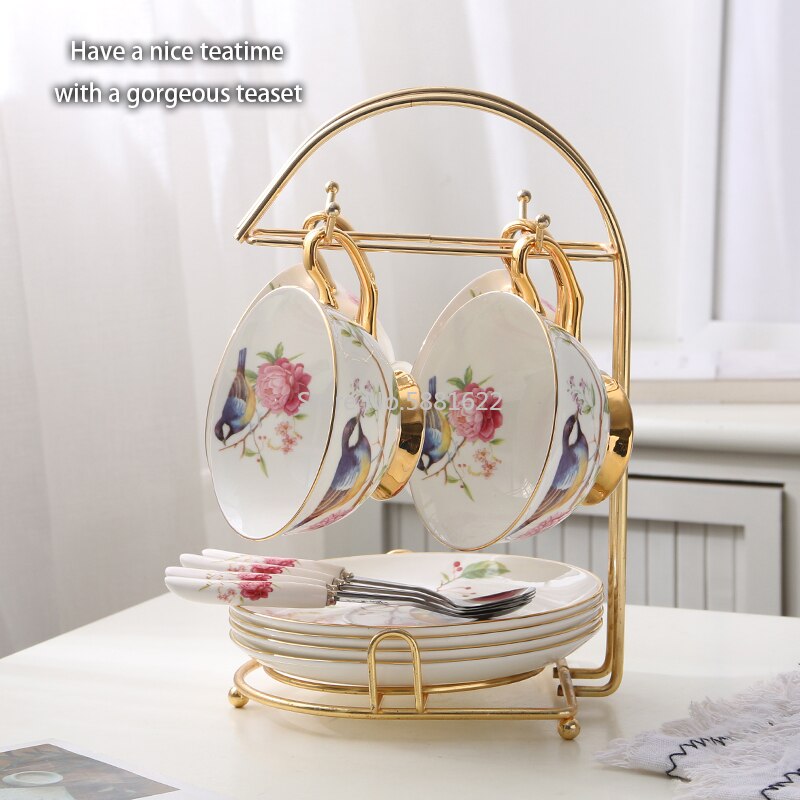 Pastoral Bone China Coffee Set Europe Porcelain Te... – Vicedeal