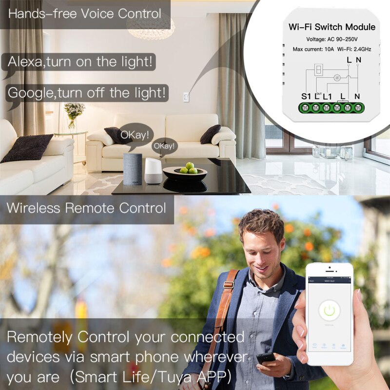 1pc Wifi Circuit Breaker Smart Timer Switch Relay Grandado