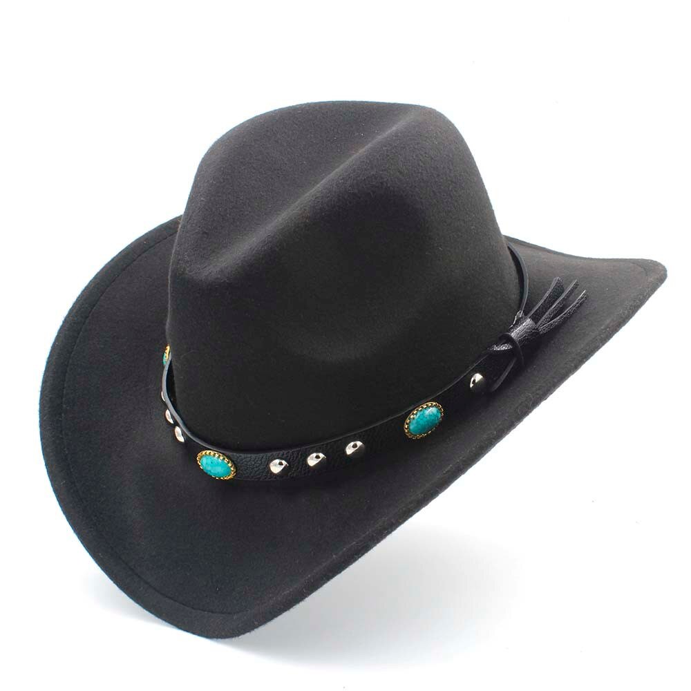 LUCKYLIANJI Wool Felt Western Cowboy Hat For Kid C... – Grandado