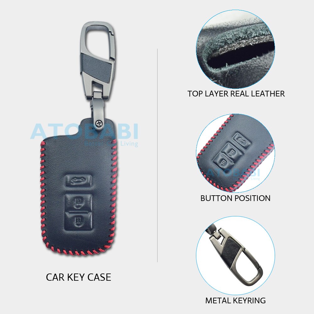 Leather Car Key Case For Toyota Camry RAV4 Corolla... – Grandado