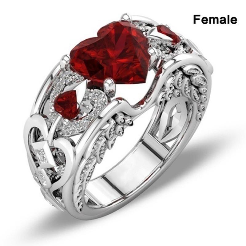 Luxury Stainless Steel Ruby Ring Vintage Ring Jewe... – Grandado