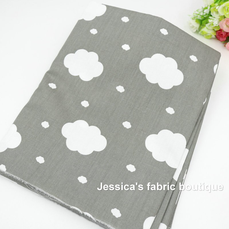 50cm*160cm grå skyer bomuldsstof til patchwork dyn... – Grandado