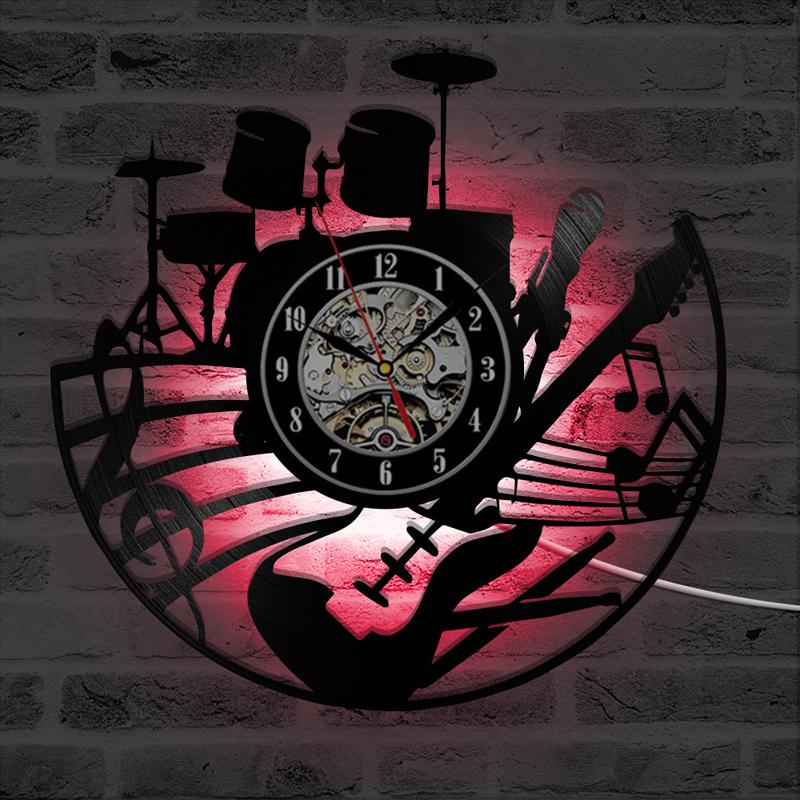 Musical Instrument Wall Clock Modern Guitar Vinyl ... – Grandado