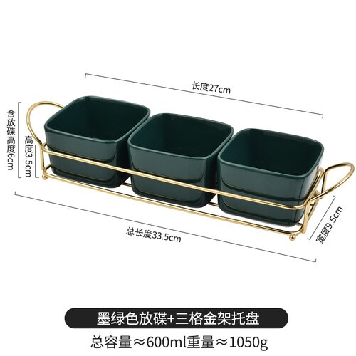 Ceramic Square Fruit Platter with Metal Frame Tray... – Grandado