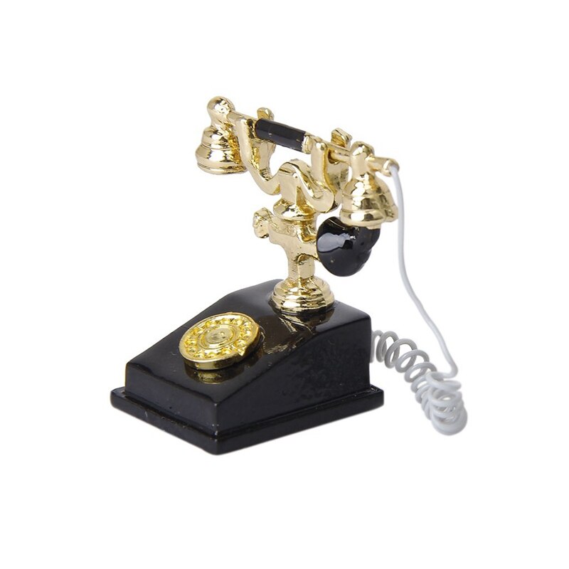 1/12 dollhouse miniature retro phone vintage phone... – Grandado