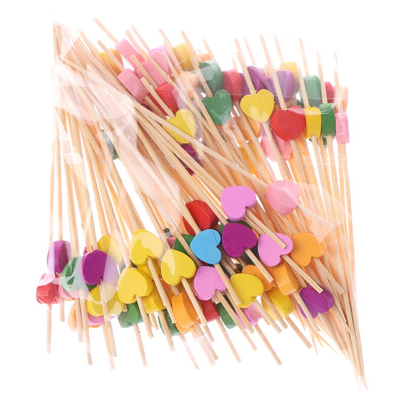 100Ps Rot Pfirsich Herz Obst Gabel Sticks Buffet C... – Vicedeal
