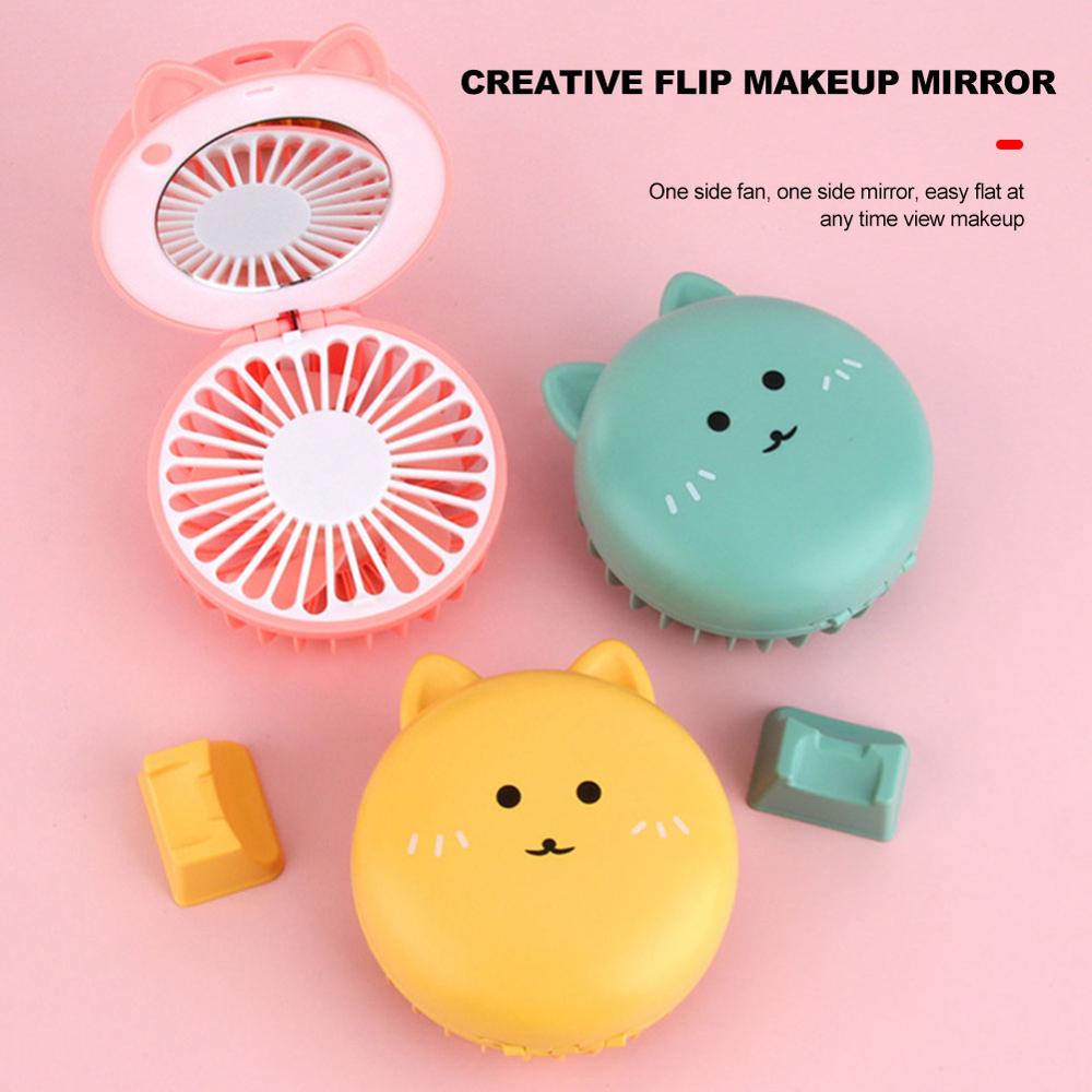 USB Lighted Makeup Mirror Fan Portable Mini Multif... – Grandado