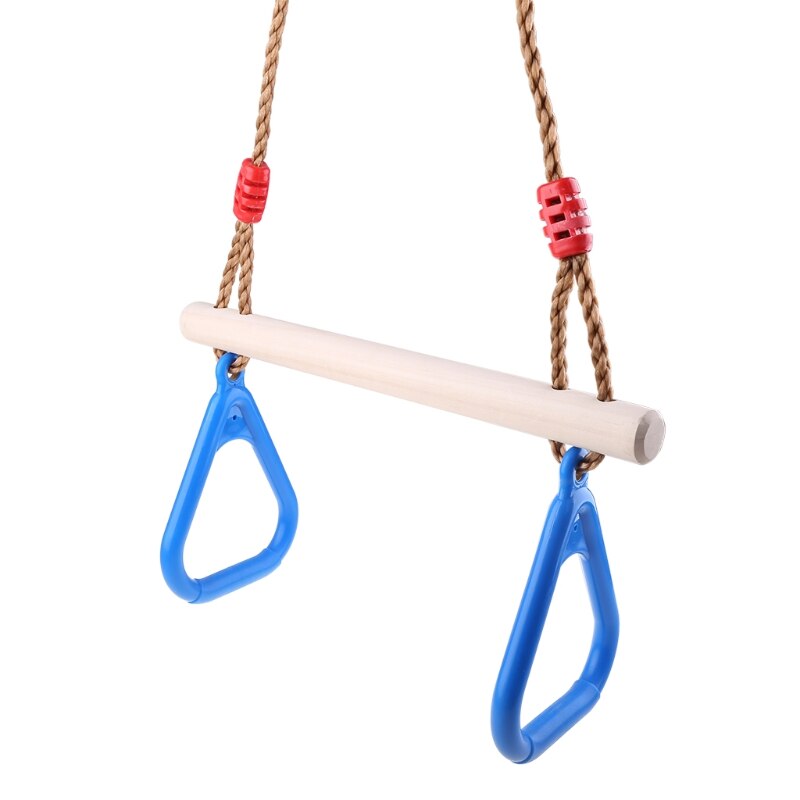 Kids Adult Indoor Outdoor Wooden Trapeze Swing Bar... – Grandado