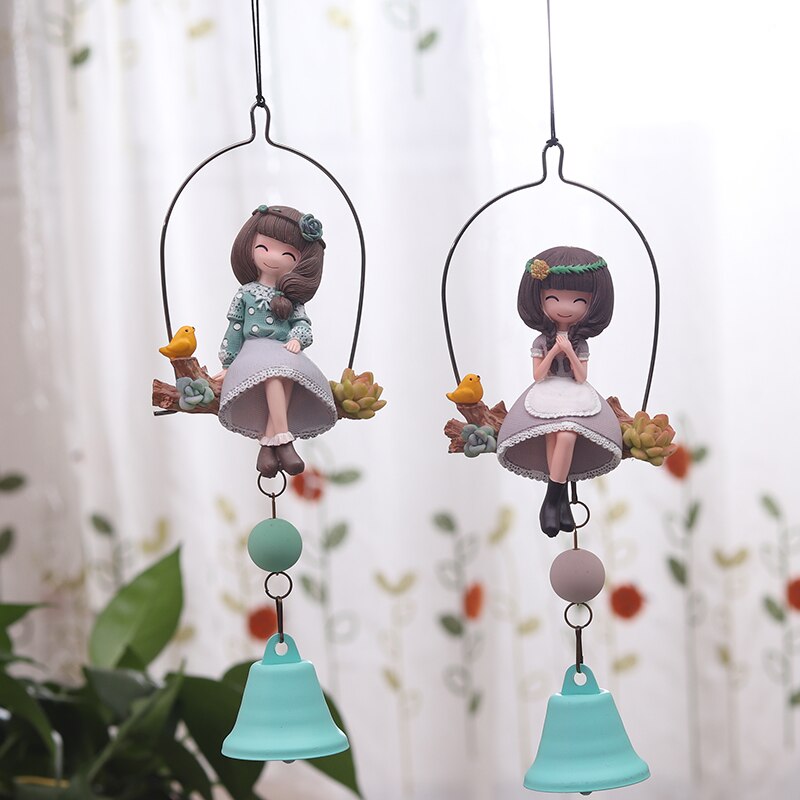 FLOWER FLOWER GIRL, WROUGHT IRON BELLS HANG ACT TH... – Vicedeal