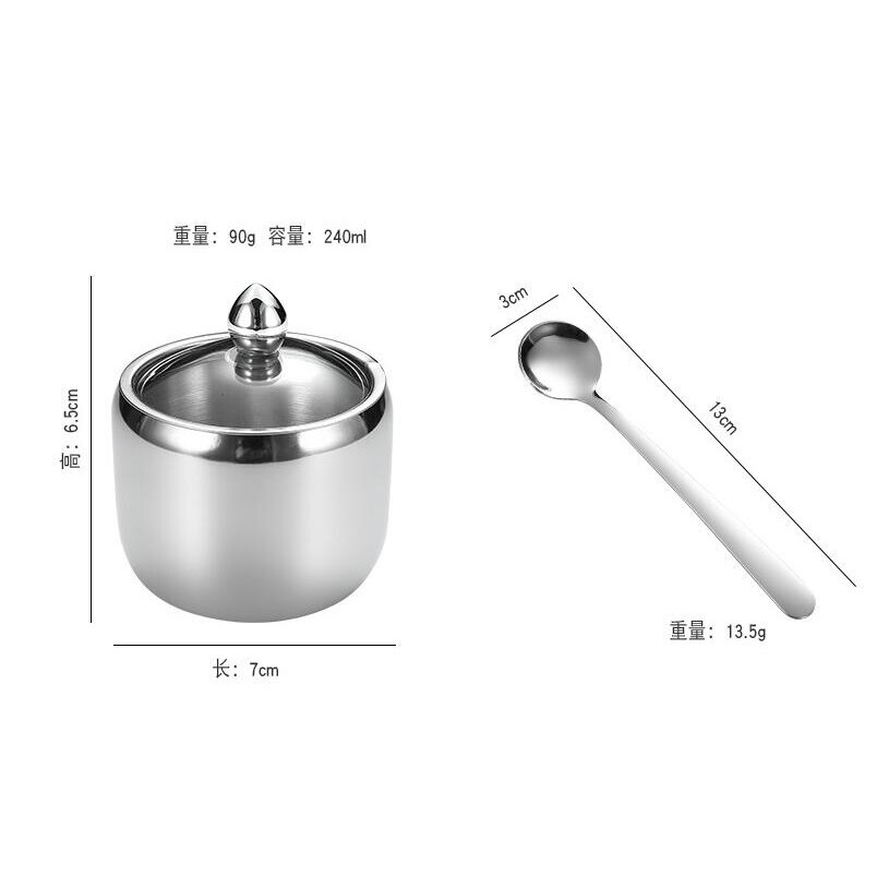 240ml 304 Stainless Steel Sugar Container Spice Sa... – Grandado