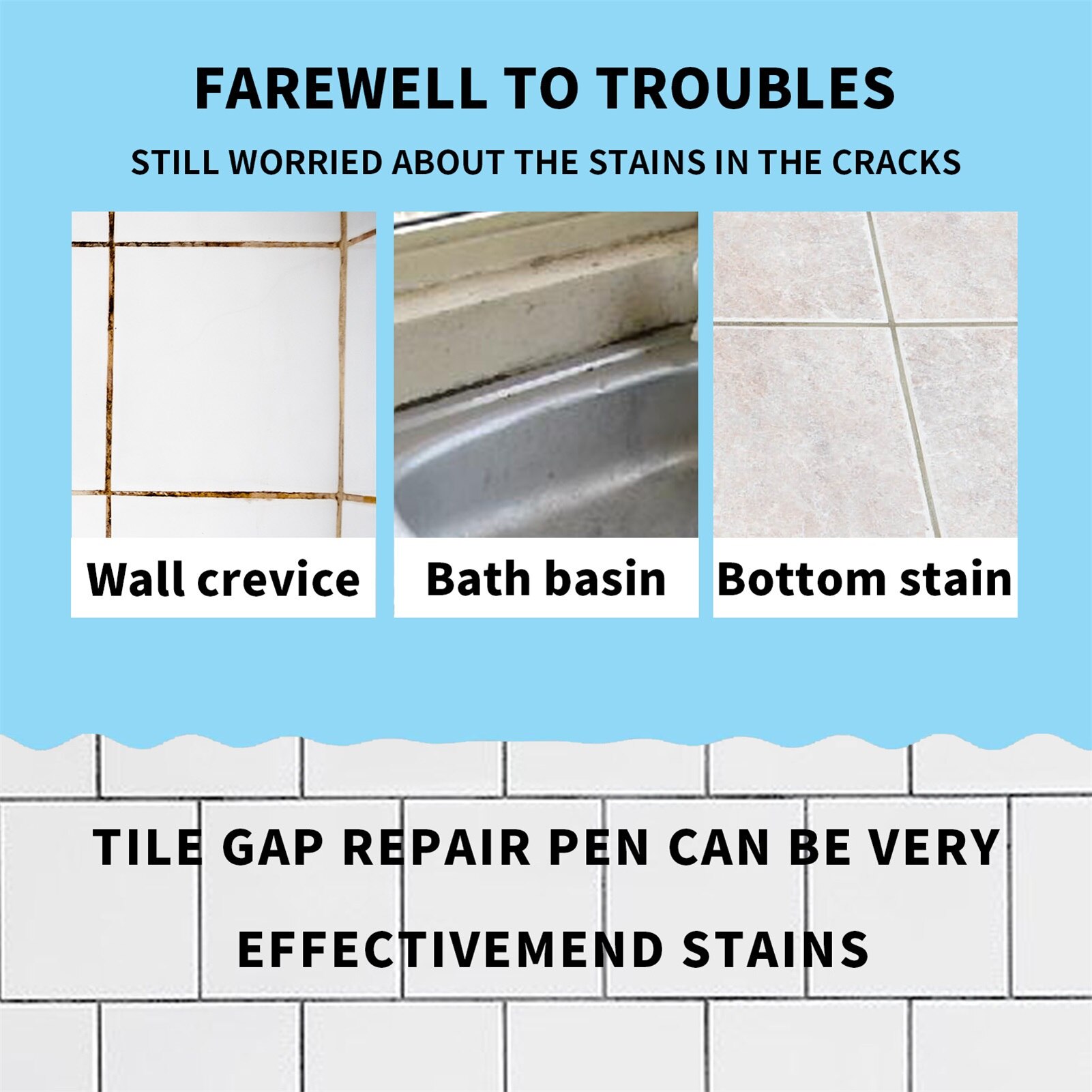 Waterproof Tile Gap Repair Color Pen White Tile Re... – Grandado