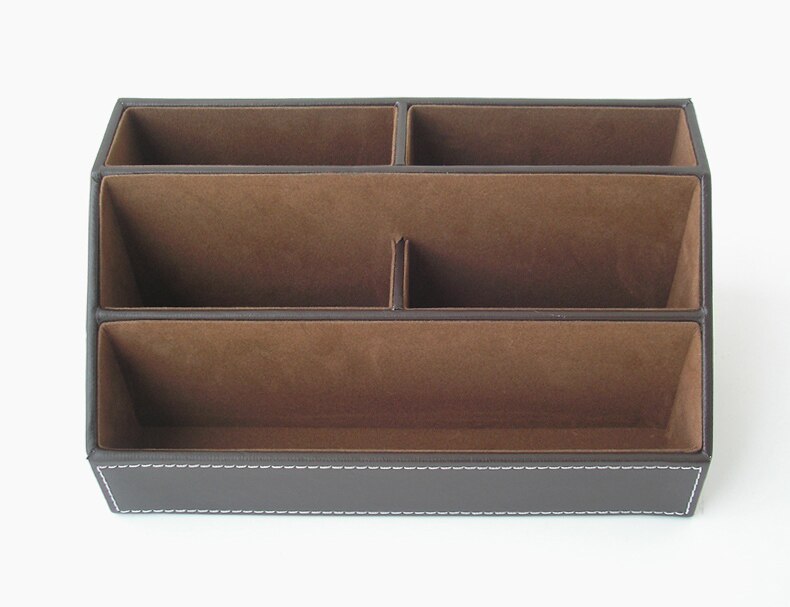 5-grid houten lederen bureau pen potlood houder br... – Grandado