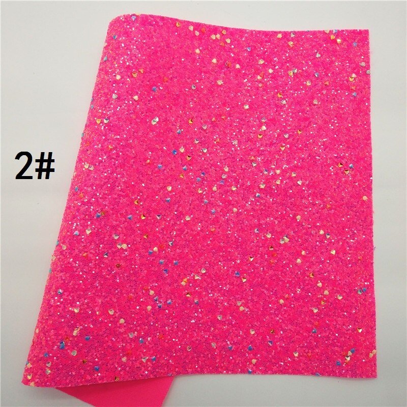 Neon Chunky Glitter Faux Vinyl Fabric with Soft Ba... – Grandado
