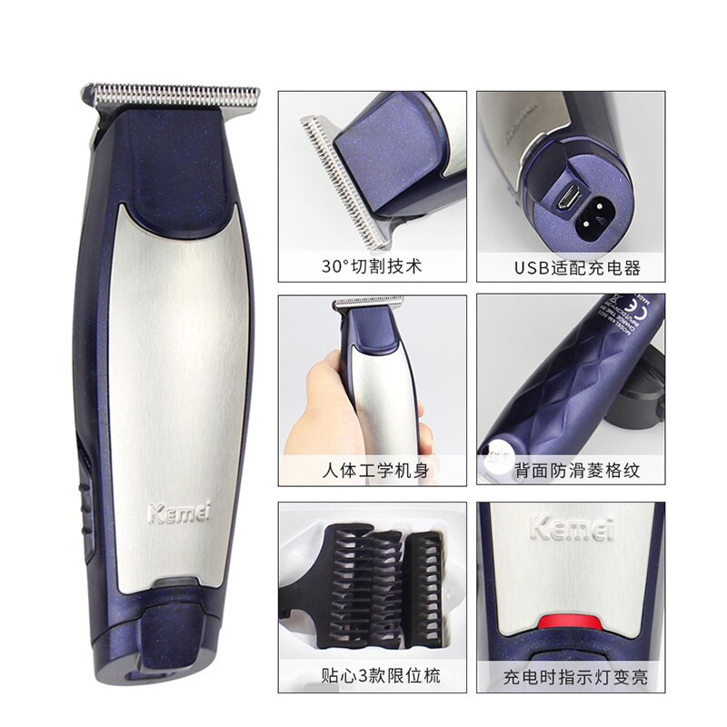 kemei 3 In 1 Hair Clipper Rechargeable 0mm Baldhea... – Grandado