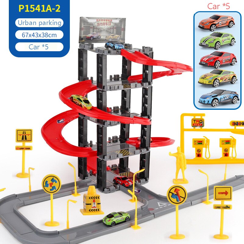 Children's Plastic Parking Toy Set Multi-layer Car... – Grandado