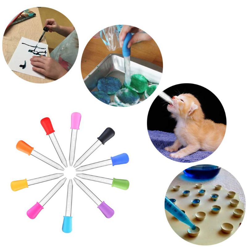 10 Colors Pipettes Silicone and Plastic Dropper Pi... – Grandado