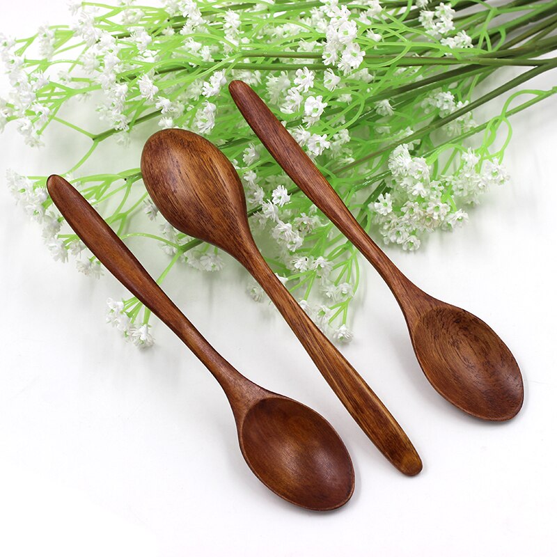 1Pc 18cm Wooden Spoons Small Cooking Curved Kitche... – Grandado