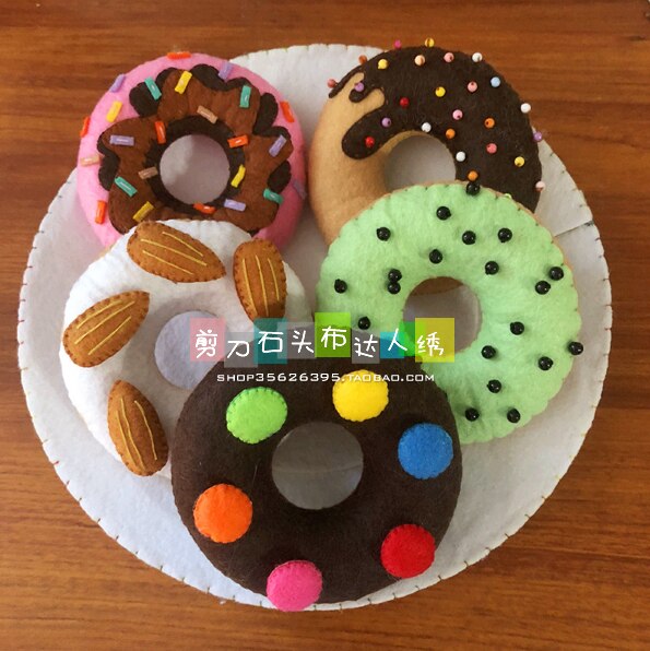 DIY food solid mixed bagel / donut Fabric Felt kit... – Grandado