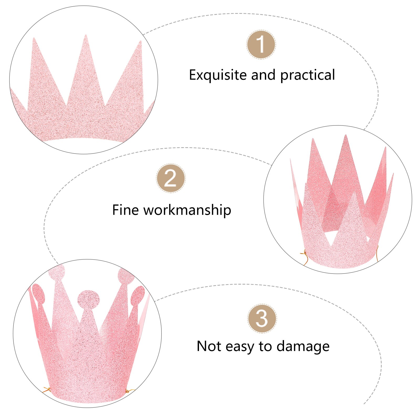 6Pcs Birthday Crown Hats Chic Delicate Crown Shape... – Vicedeal