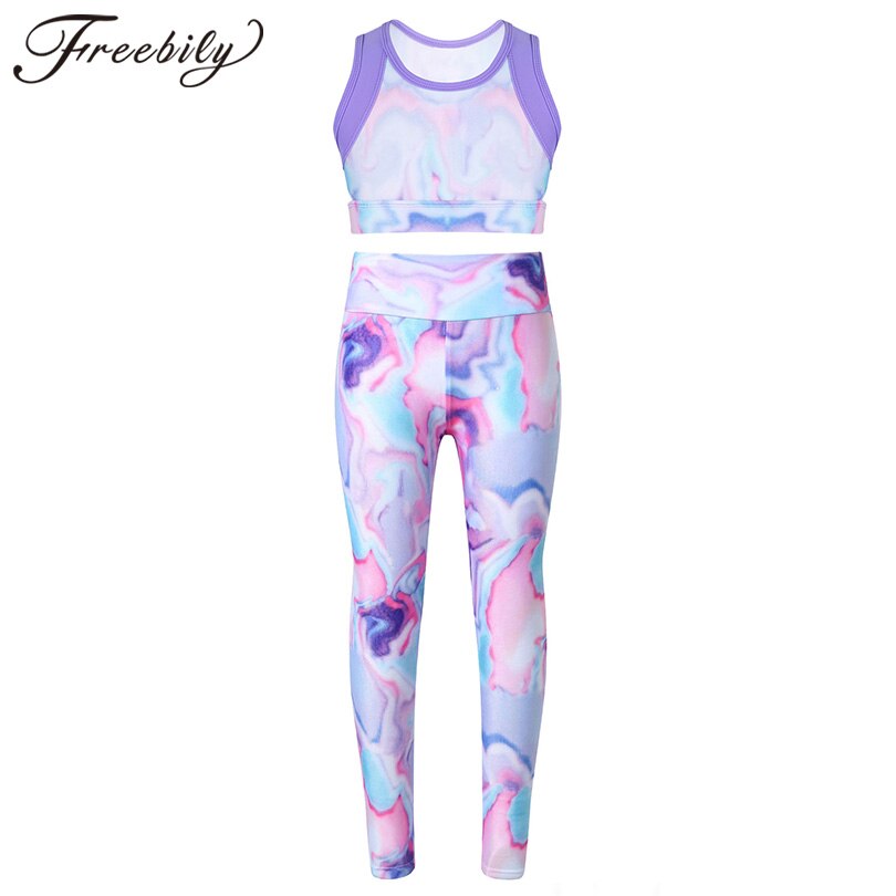 Colorful Kids Girls Stretchy Sport Suits Workout G... – Vicedeal