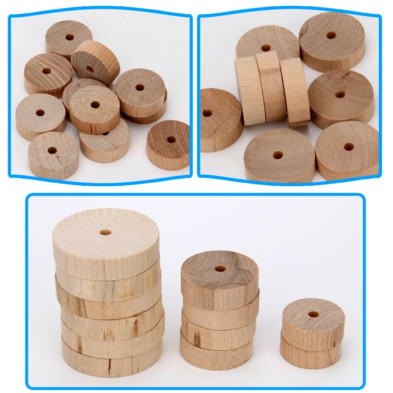 10 Pcs 10mm thickness round wood wheel wooden flat... – Vicedeal