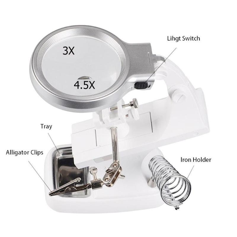 3X 4.5X Welding LED Loupe Magnifier Soldering Iron... – Grandado