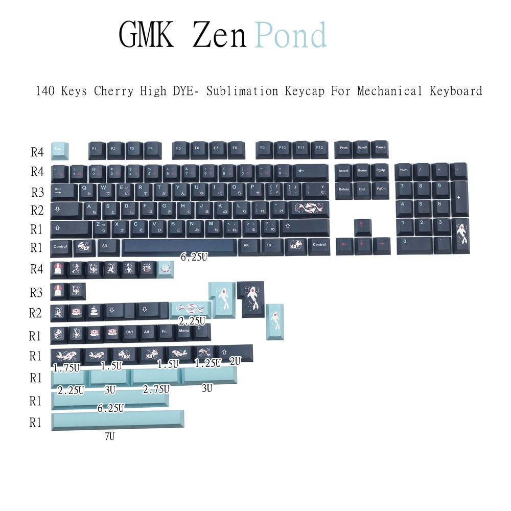 Gmk Zen Vijver Pbt Keycaps 138 Toetsen Cherry Hoge... – Vicedeal