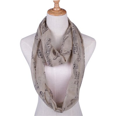 Music Note Print Infinity Scarf Women Ladies Snood... – Vicedeal
