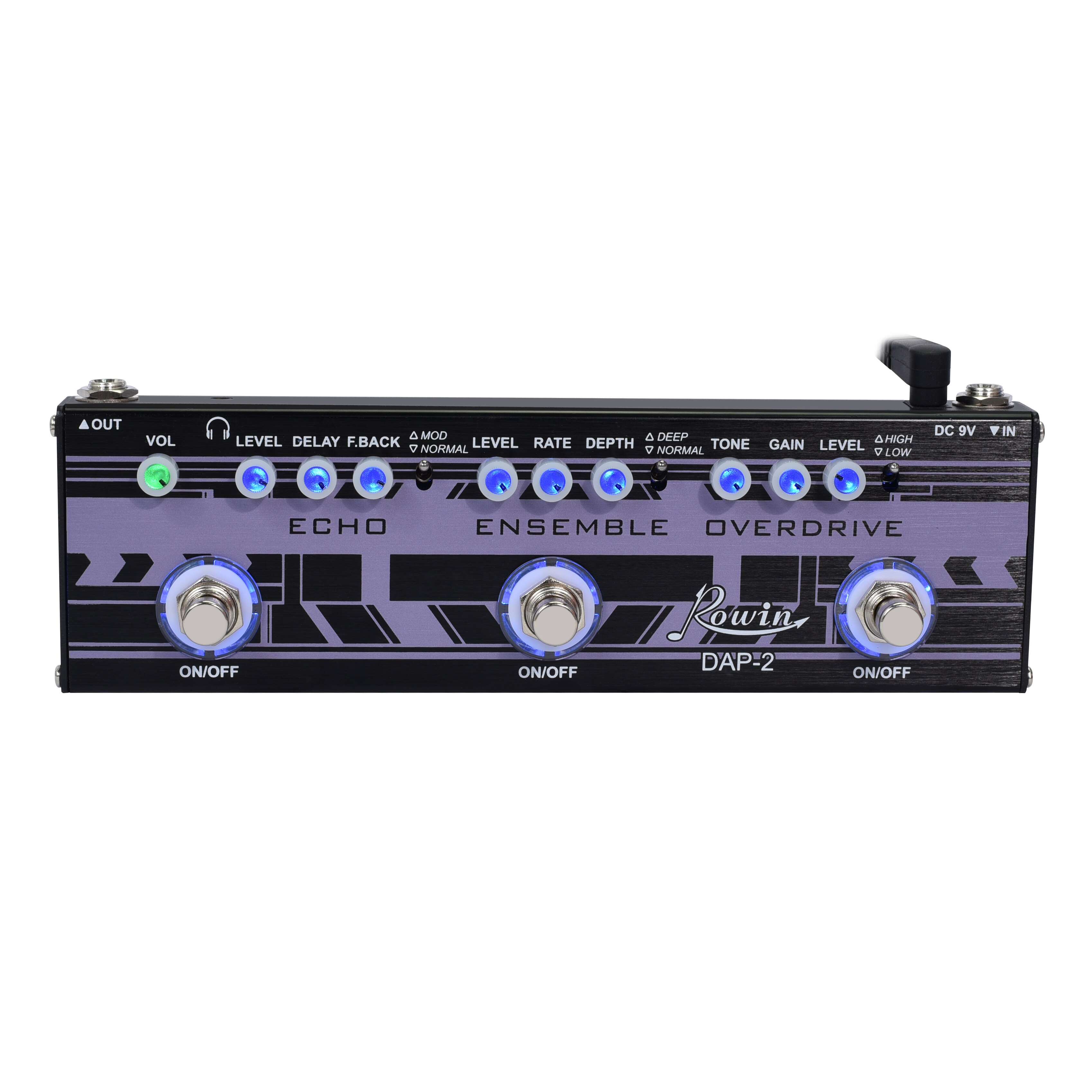 Rowin Guitar Multi-Effect Pedal Echo,Ensemble,Over... – Grandado