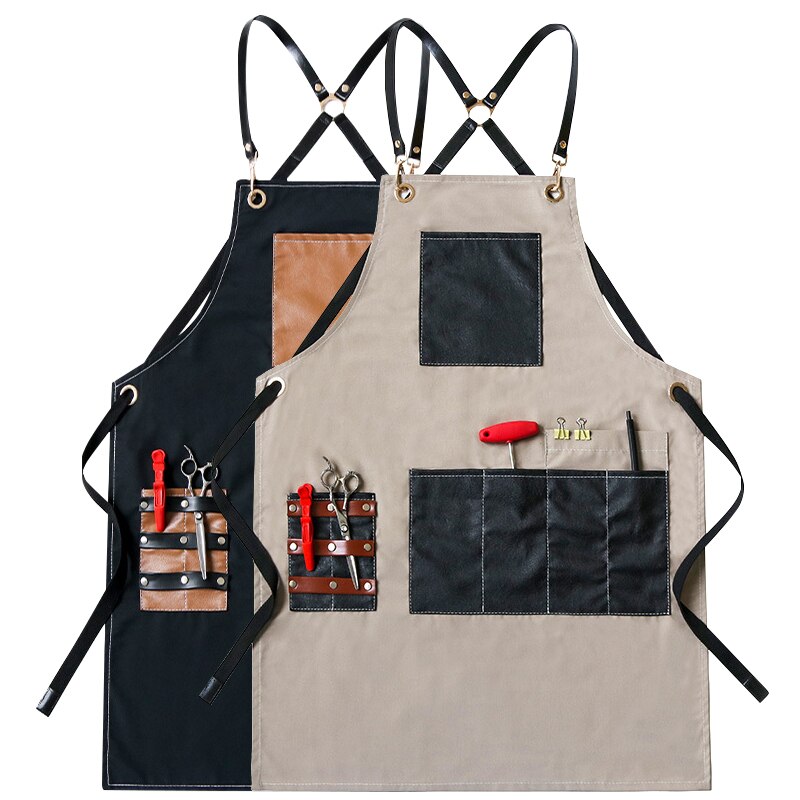 Canvas Women Men Apron Kitchen Accessories House C... – Grandado