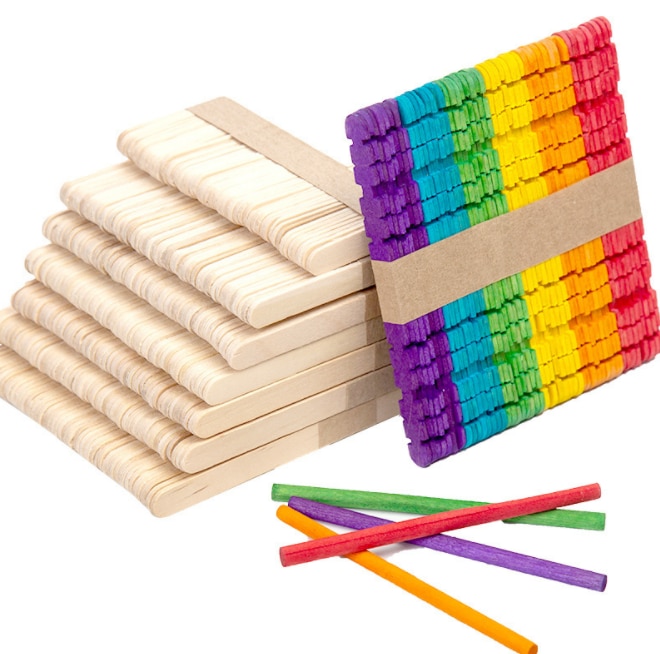 50Pcs DIY Wooden Stick Popsicle Ice Cream Sticks C... – Grandado