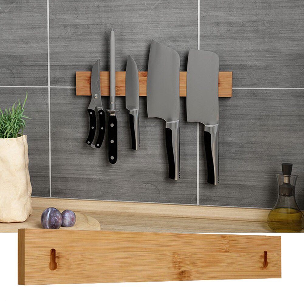 Natural Bamboo Wood Kitchen Tool Holder Wall Absor... – Vicedeal