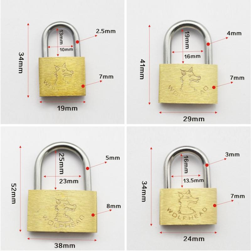 Copper Padlock Wolf Head Brass Lock Small Locks Do... – Grandado