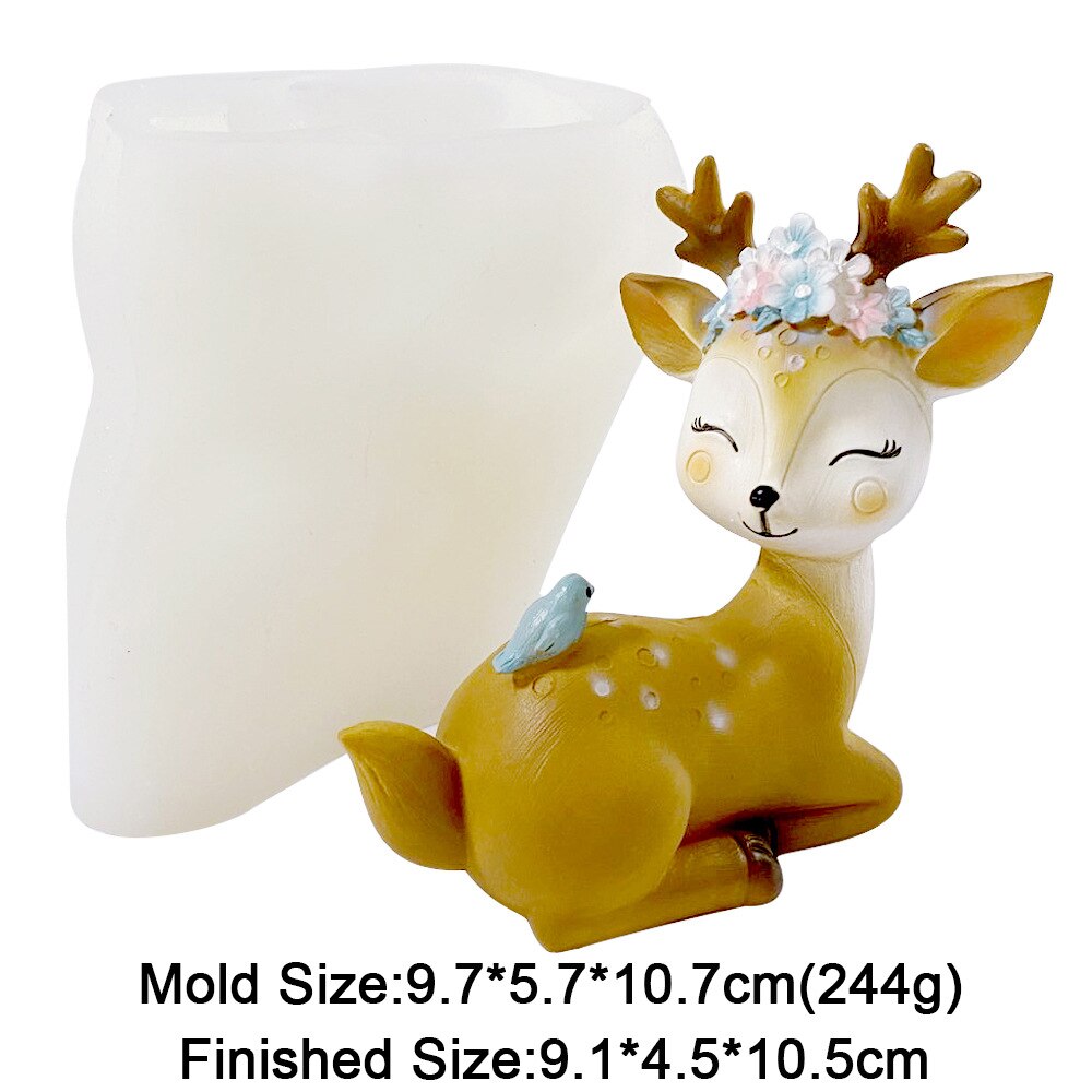 Three-dimensional Large Sika Deer Candle Silicone ... – Vicedeal