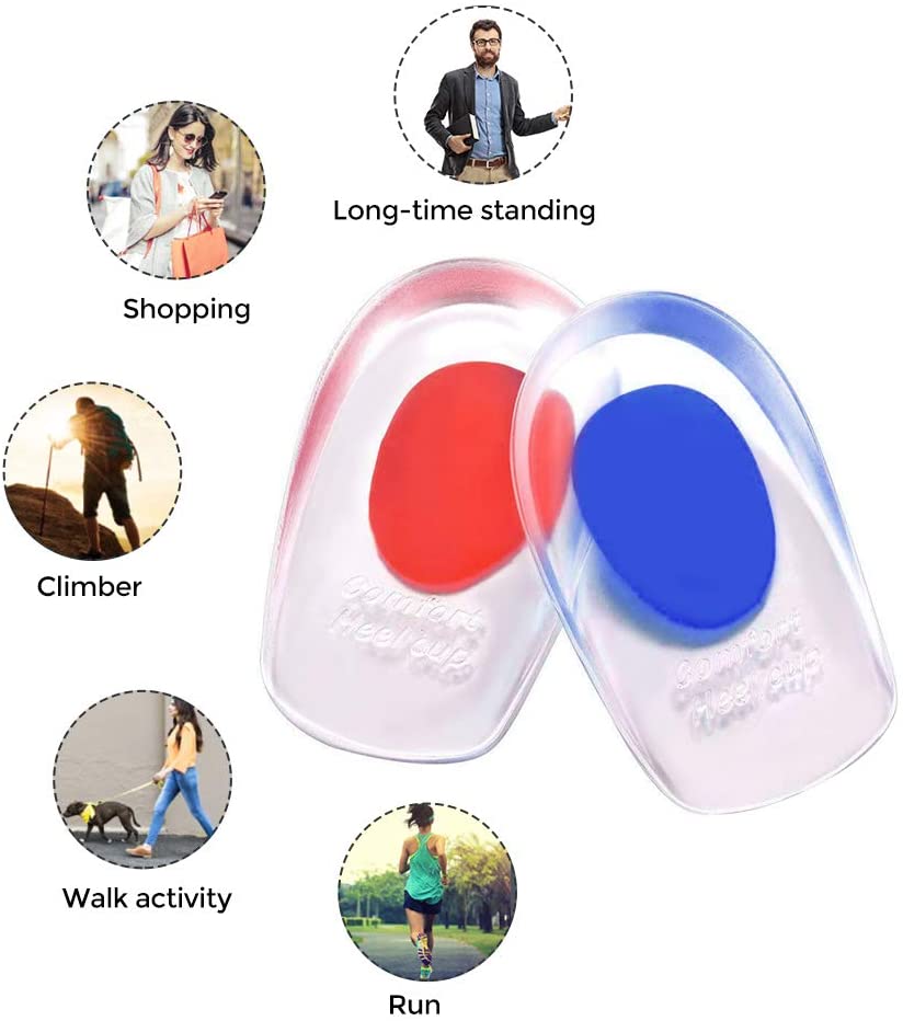 2 Pairs Silicone Gel Insoles Heel Plantar Fasciiti... – Grandado