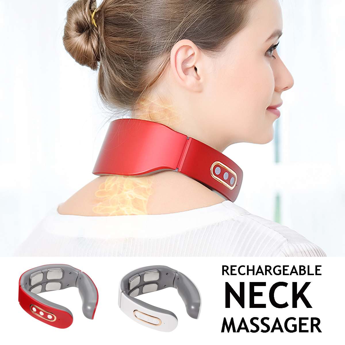 Electric Neck Massager Rechargeable Cervical Tens ... – Vicedeal