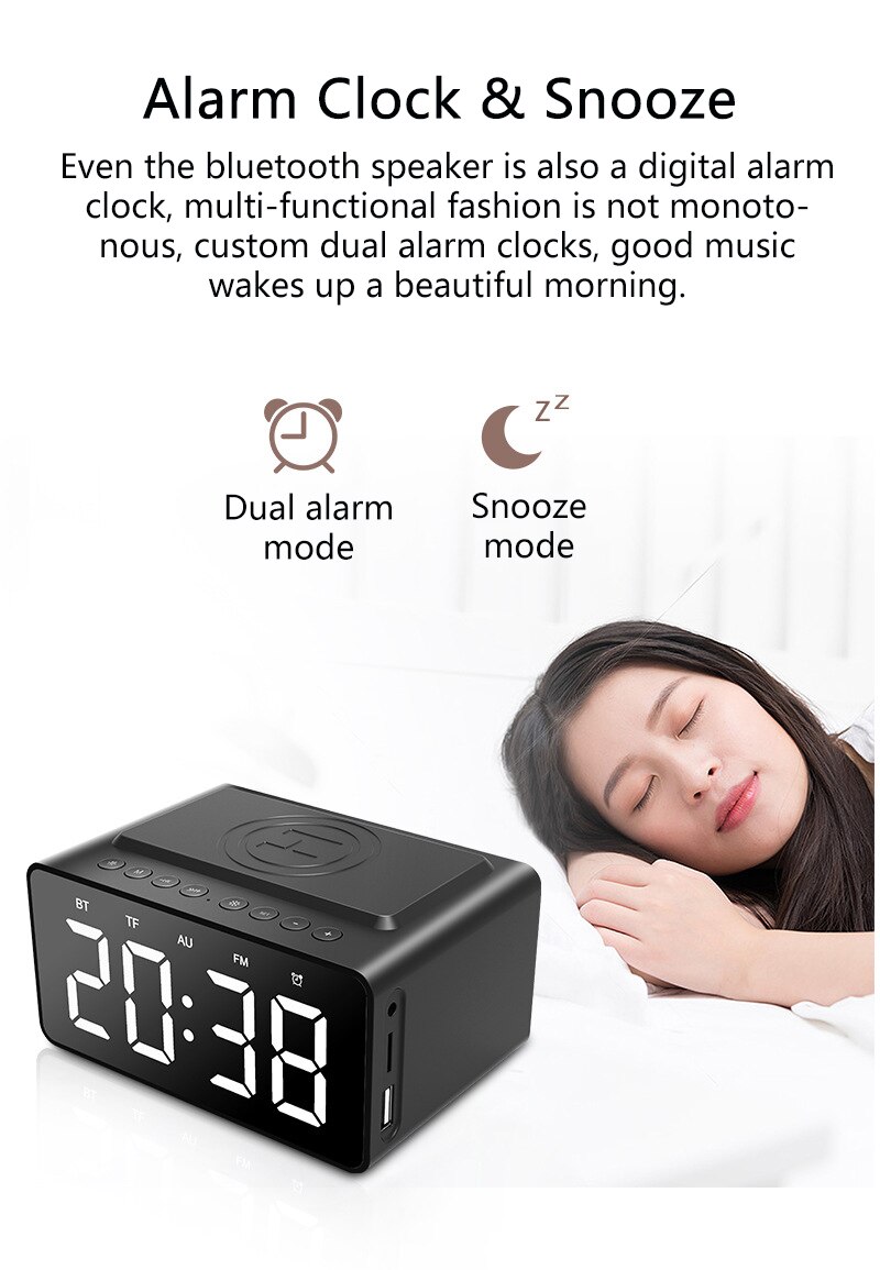 BT508 3-In-1 Mirror Led Alarm Clock Bluetooth Spea... – Vicedeal