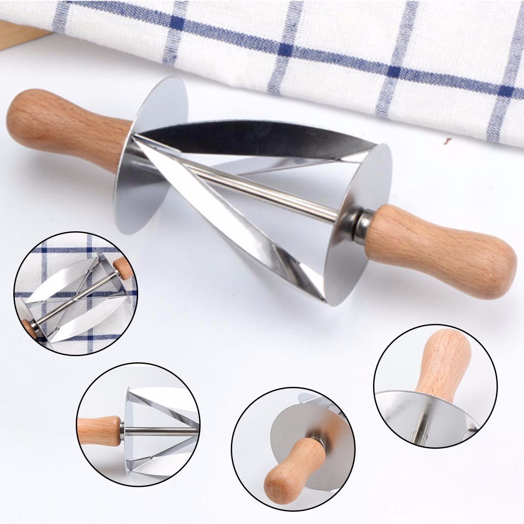 Rvs Croissant Brood Deeg Cutter Roller Wiel Deeg G... – Grandado