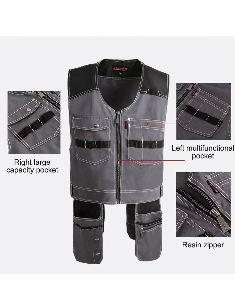 Multi-pockets Work Tool Vests for Men Construction... – Grandado