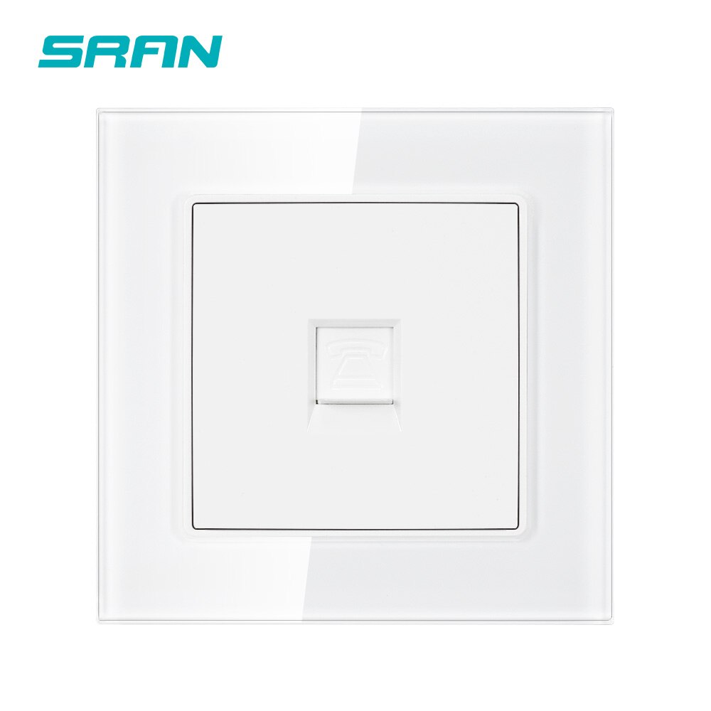 SRAN EU Telephone Socket,White Crystal Tempered Gl... – Grandado