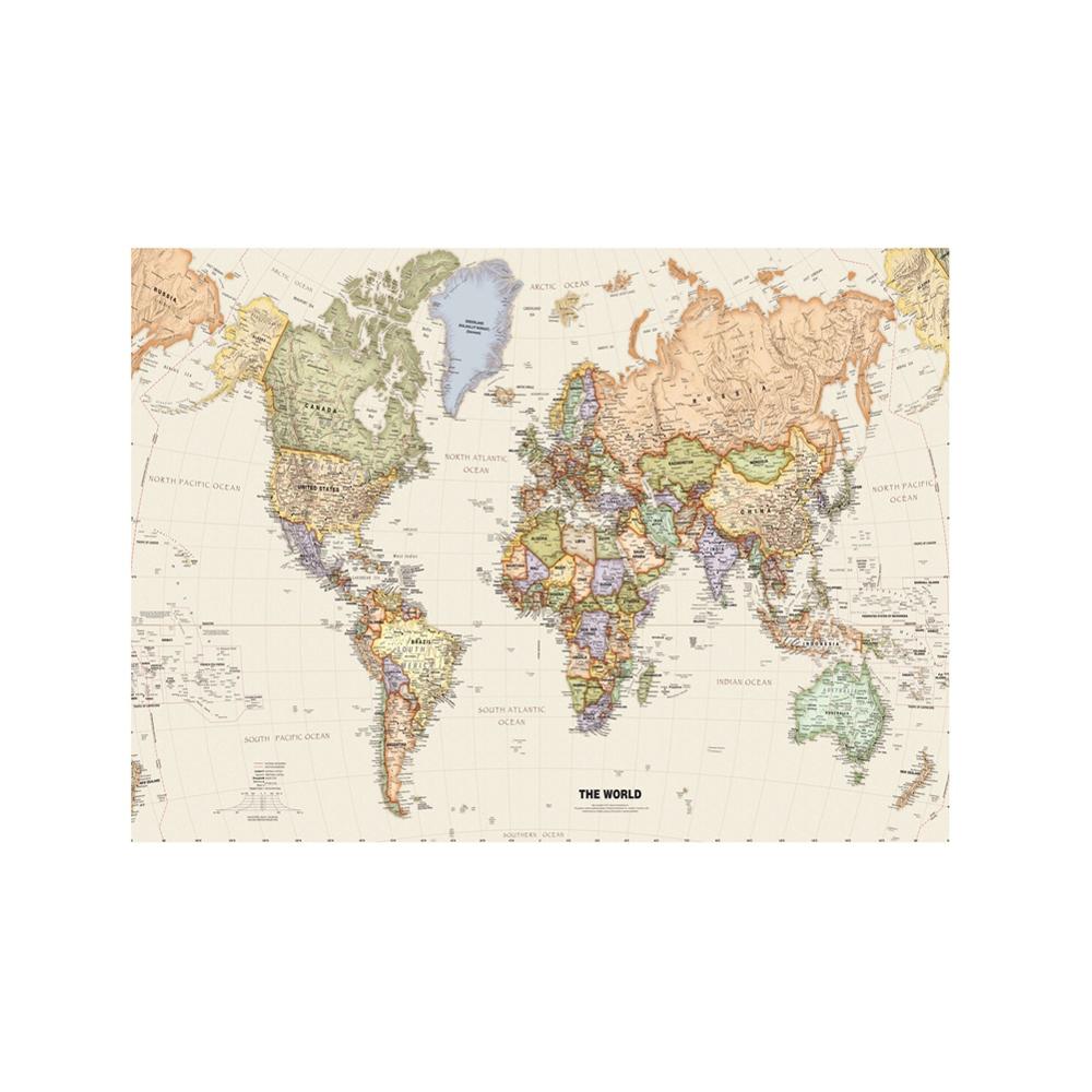 A2 Größe Welt Karte Mercator Projektion Detaillier... – Grandado