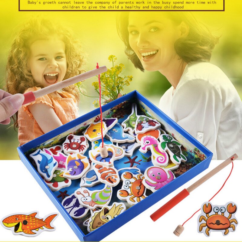 34pcs Simple Fish Game Wooden Kids Puzzle Early Ed... – Grandado