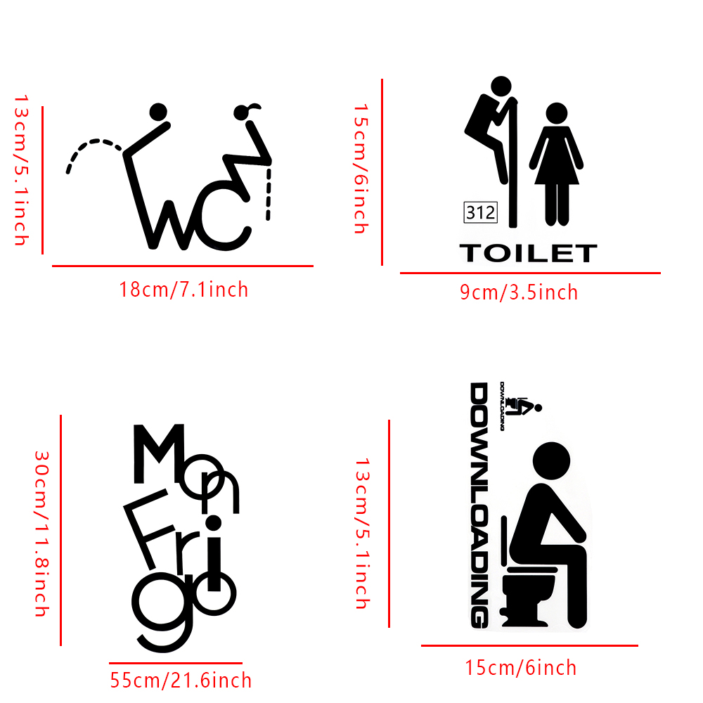 9 Styles Waterproof Bathroom Home Art Door Decor W... – Vicedeal