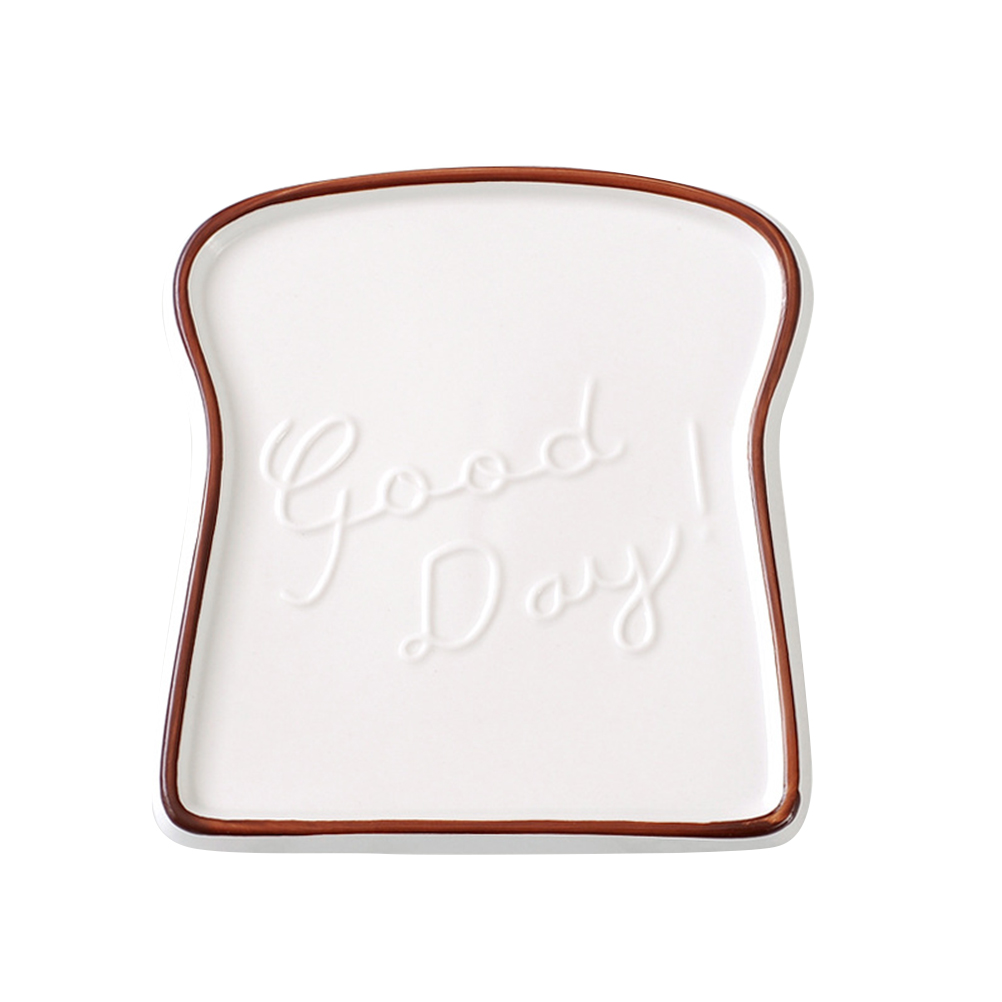 Ceramic Toast Shaped Dinner Plate Porcelain Bread ... – Grandado
