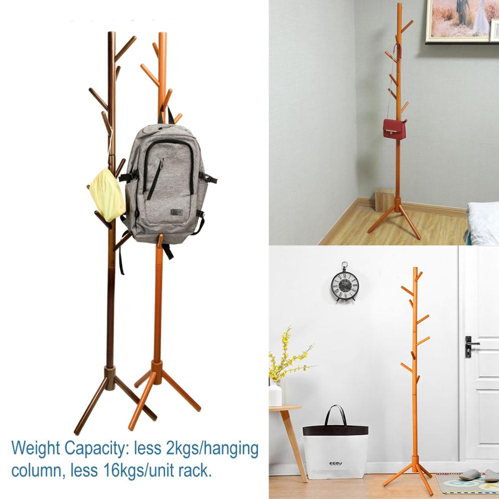 6Hooks Solid Wood Hanger Floor Standing Coat Racks... – Grandado