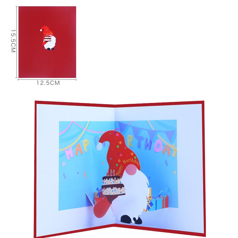 Doll Holding Cake Can Move 3D Greeting Card With E... – Vicedeal